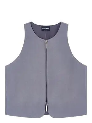 Giorgio Armani Washed Silk Crêpe Waistcoat - Black / White / Pink / Gray