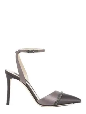 Giorgio Armani Pointed-toe Court Shoes With Strap - Natural