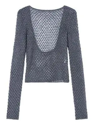 Giorgio Armani Viscose And Metallic Mesh Jumper - Black / White / Pink / Gray