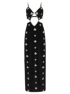 PatBO Velvet Maxi Dress - Black