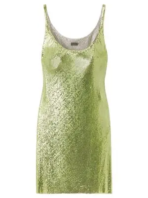 Rabanne Chainmail Mini Dress - Green