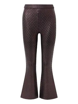 Rabanne Metallic Jacquard-knit Flared Pants - Purple
