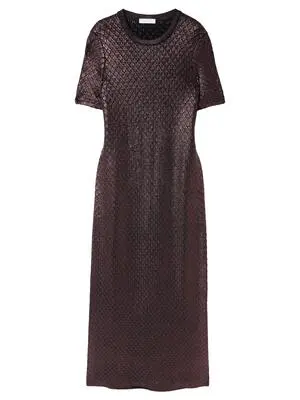 Rabanne Metallic Jacquard-knit Maxi Dress - Purple