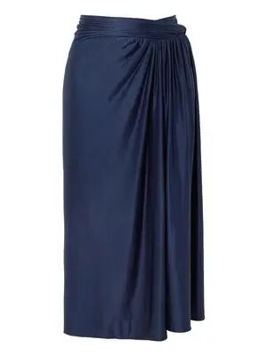 Rabanne Draped Satin-jersey Midi Skirt - Blue