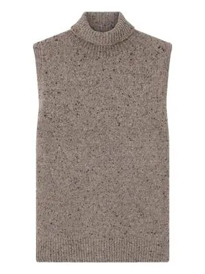 THE ROW Merilas Cashmere Turtleneck Tank - Brown