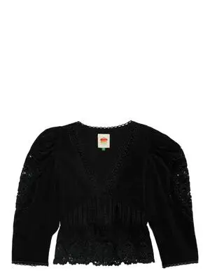 Farm Rio Corduroy Blouse - Black