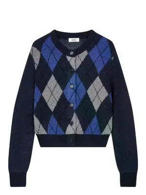 STUDIO TOMBOY Argyle-pattern Cardigan - Blue