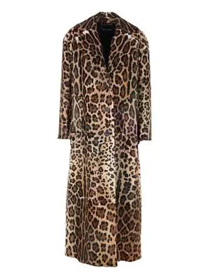 Dolce & Gabbana Leopard Print Coat - Brown