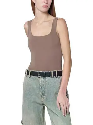 ENTIRE STUDIOS Canotta Square-neck Tank Top - Brown