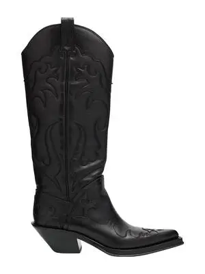 Gabriela Hearst Capitana Leather Western Boots Black