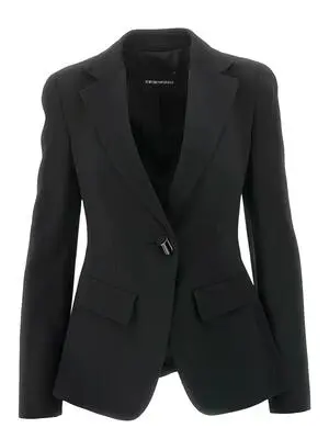 Emporio Armani Single-breasted Blazer - Black