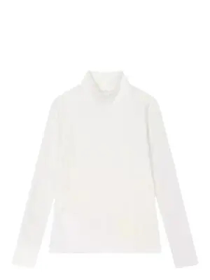 STUDIO TOMBOY High Neck Corduroy Long Sleeve Top - White