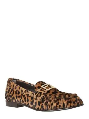 Fendi Baguette Printed Cavallino Calfskin Loafers - Leopard/brown