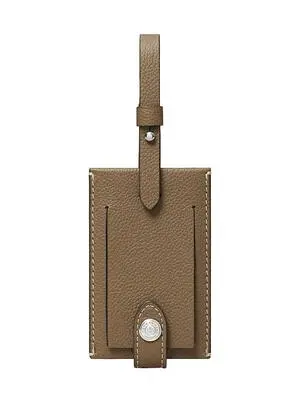 Tory Burch Leather Luggage Tag - Wild Mushroom