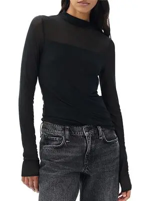 Rag & Bone Luca Layered Look Top - Black