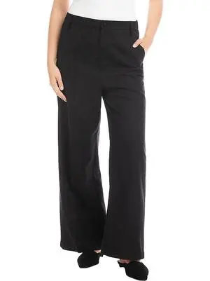 Karen Kane Rhinestone Embellished Wide Leg Trousers - Black