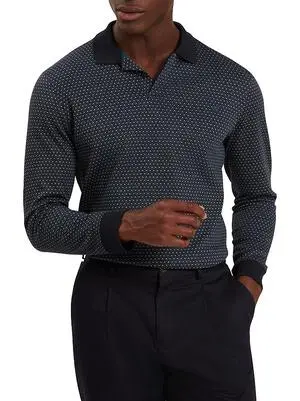 Ted Baker London Durand Geo Jacquard Polo Shirt - Navy