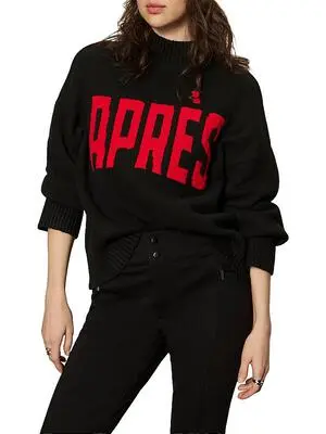 Sanctuary Apres Intarsia Graphic Sweater - Black