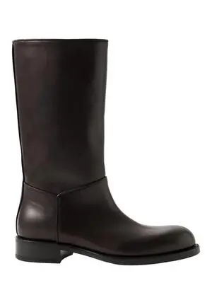 THE ROW Nobilis Leather Ankle Boots - Brown