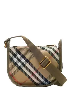 Burberry Mini B-shaped Buckle Check Cross Body Bag - Neutrals