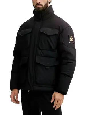 Moose Knuckles Hooded Jacket With Pockets - Black