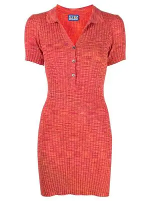 Lhd The Roswell Ribbed Knit Mini Dress - Red
