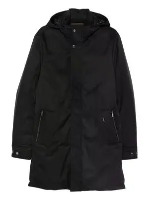 MOORER Vermont Hooded Coat - Black
