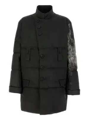Yohji Yamamoto Padded High-neck Coat - Black