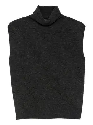 Antonelli Firenze Sleeveless Roll-neck Top - Grey