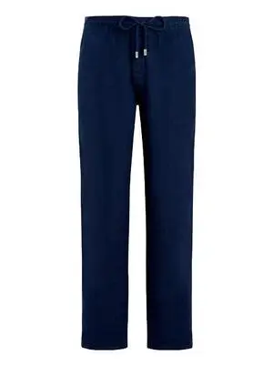Vilebrequin Linen Regular Fit Pants - Blue