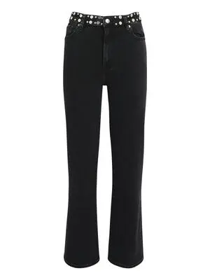 FRAME Le Sleek Studded Straight Jeans
