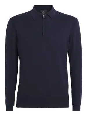 Belstaff Long-sleeve Kyle Polo Shirt Navy