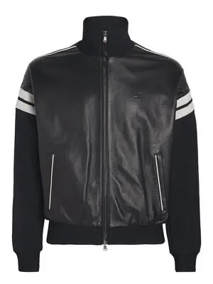 WALES BONNER Nomad Leather Track Jacket - Black