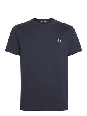 Fred Perry Cotton Ringer Logo T-shirt - Navy