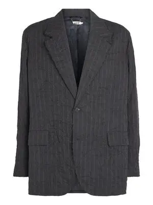 SIMKHAI Crinkled Pinstripe Suit
