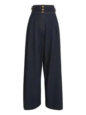 Zimmermann Denim Rebellion Wide-leg Trousers - Navy