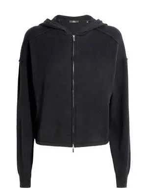 7 For All Mankind Cashmere Zip-up Hoodie - Black