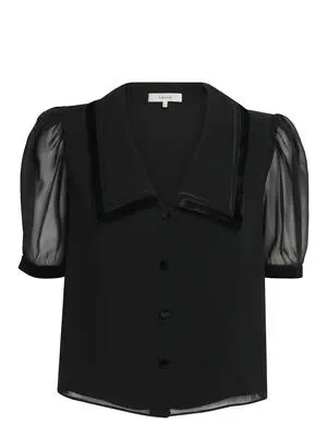 FRAME Silk Sailor Blouse - Black