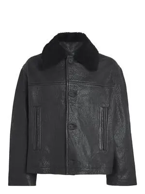Studio Nicholson Del Leather Jacket - Black