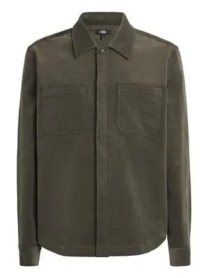Paige Corduroy Patch-pocket Shirt Jacket - Green