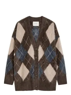 LISA YANG Elaria Argyle Brushed Cashmere Cardigan - Brown