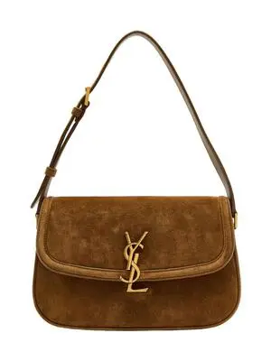 Saint Laurent Solferino Suede Shoulder Bag - Brown