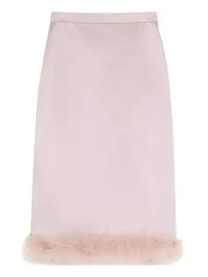 Valentino Garavani Satin Skirt With Feather Boa - Pink