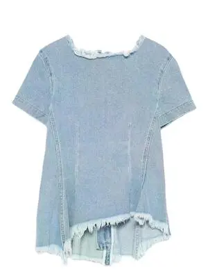 MARQUES' ALMEIDA Frayed-hem Top - Blue