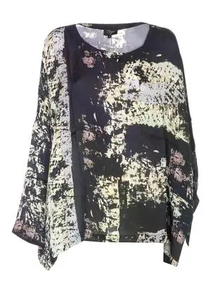YAVI Printed Blouse Black