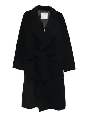 VALSTAR Belted Notched Lapel Coat - Blue