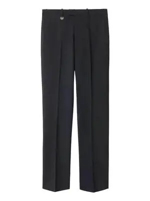 Burberry Logo Detail Tailored Trousers - Grey