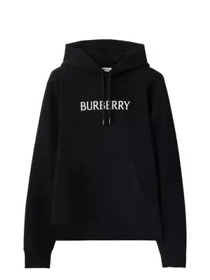 Burberry Logo-print Hooded Sweatshirt - Black