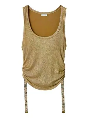 Burberry Logo-embroidered Tank Top - Gold