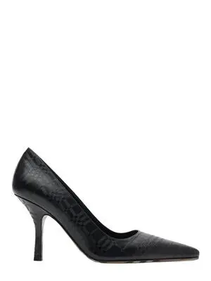 Burberry 90mm Check Embossed Pointed Pumps - Black